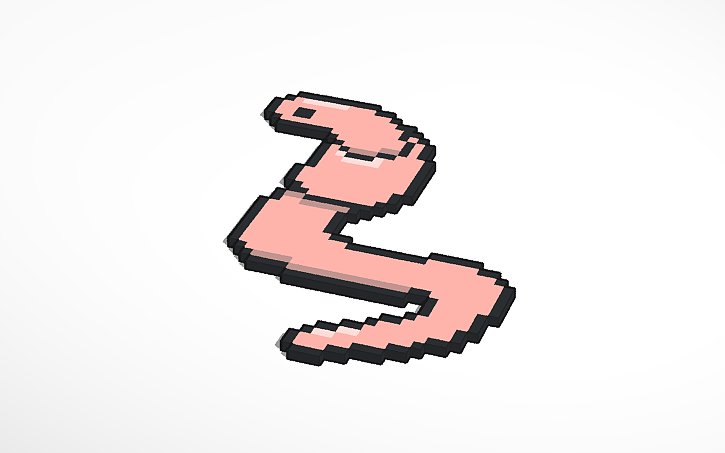 3D design Worm Pixel Art - Tinkercad