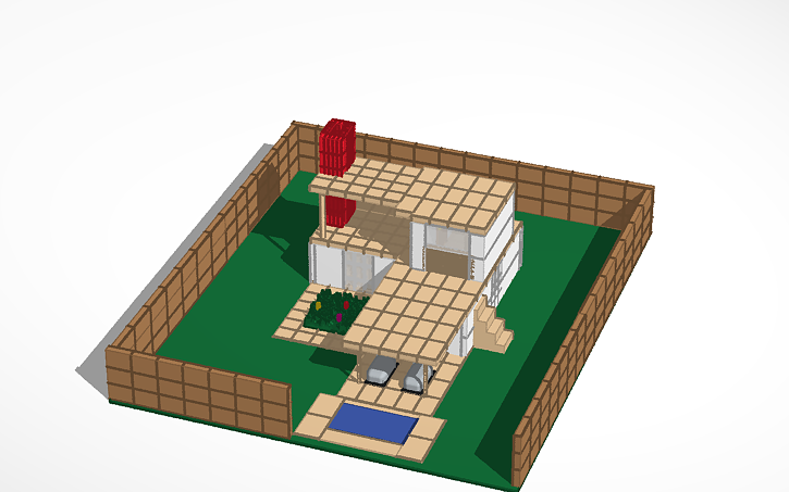 3D design modern house - Tinkercad