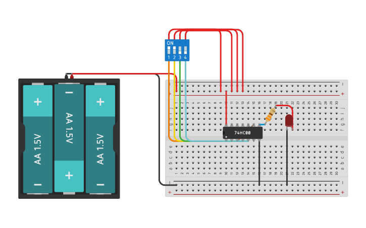 Circuit design compuerta nand 2 | Tinkercad