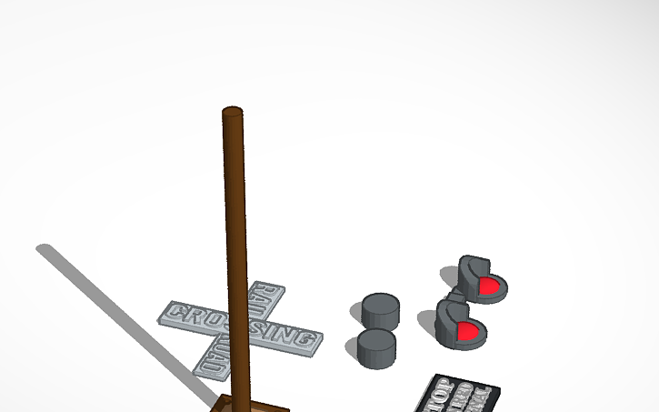 3D design railroad crossing - Tinkercad