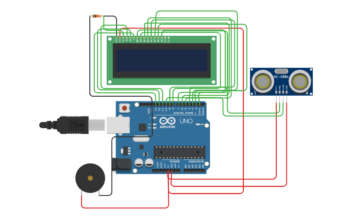 Circuit design Social Distance - Tinkercad