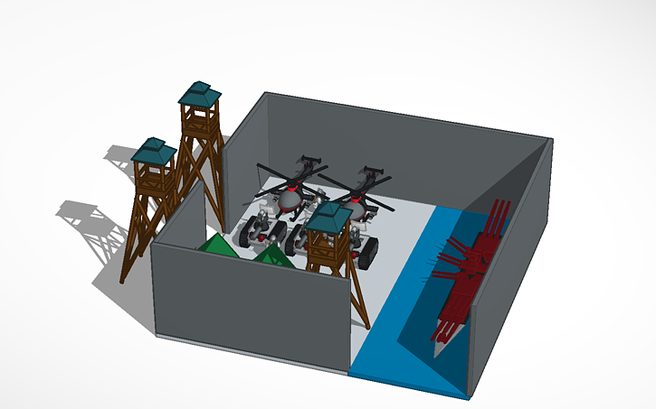 3D design army base - Tinkercad