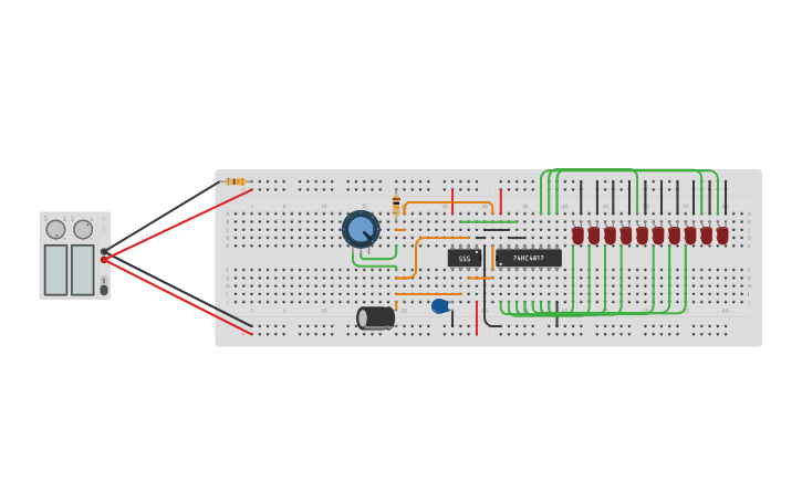 Circuit design Sequência LED | Tinkercad