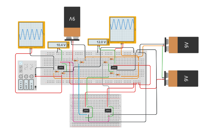 Circuit design Sample of Instrumentation amplifier - Tinkercad