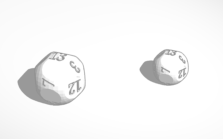 3D design D13 Sphere Dice - Numbered - Tinkercad