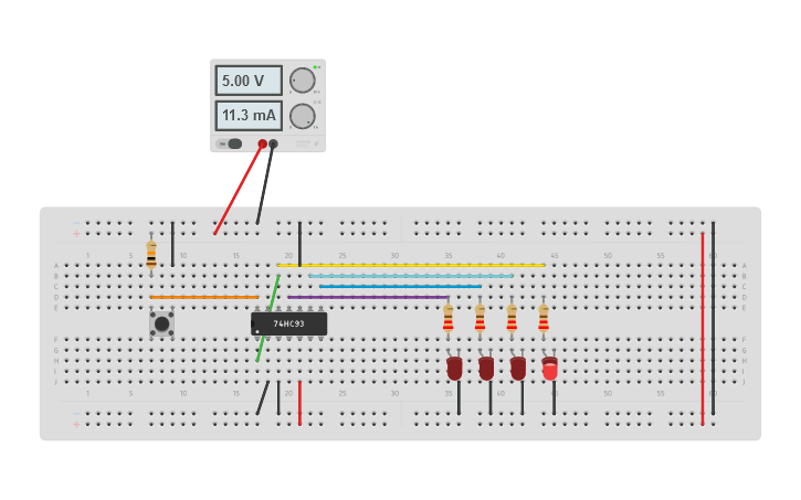 Circuit design Circuito De Un Contador Binario | Tinkercad Circuit design Circuito De Un Contador Binario | Tinkercad