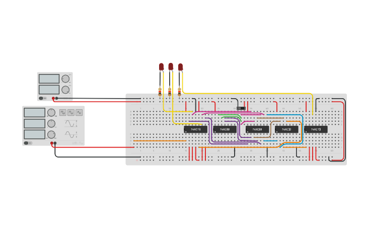Circuit design Asynchronous Up Down Counter - Tinkercad