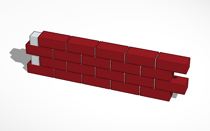 3D design loopable brick wall - Tinkercad