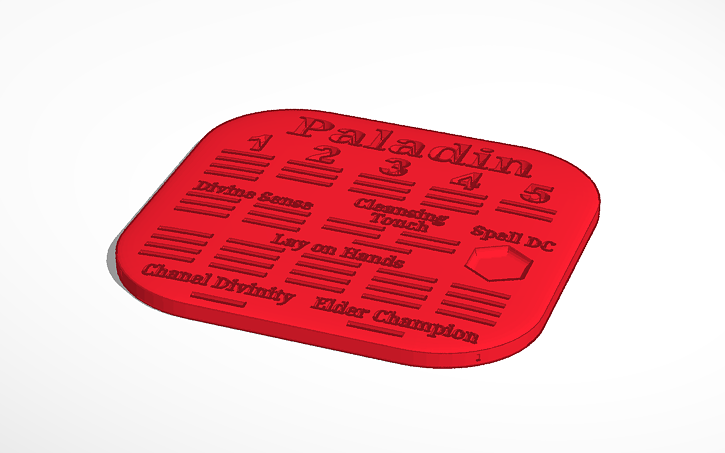 3D design Paladin Spell Tracker - Tinkercad