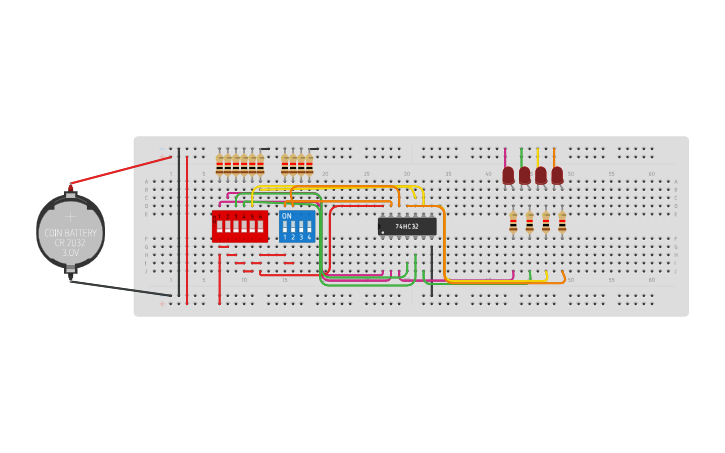 Circuit design COMPUERTA 7432 - Tinkercad