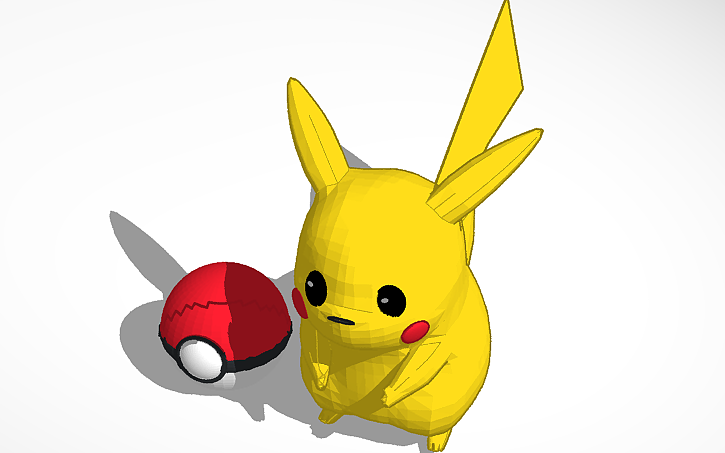3D design Pikachu - Tinkercad