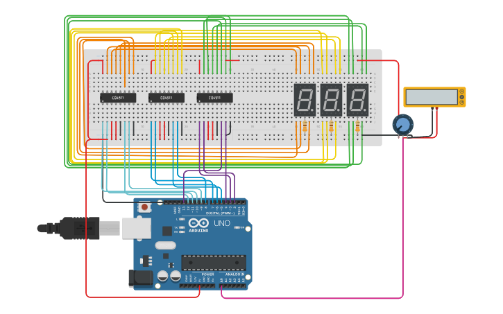 Circuit design Voltímetro - Tinkercad