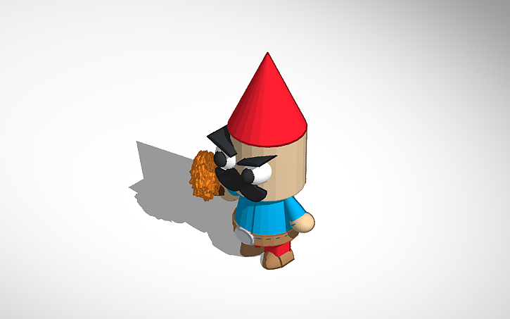3D design Angry gnome villager with torch - Tinkercad