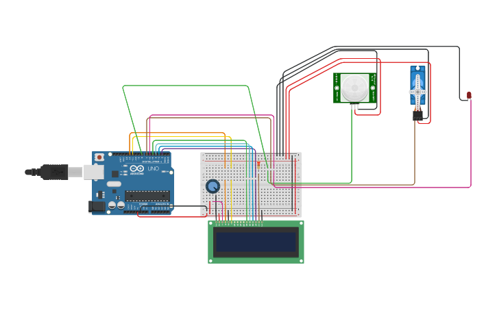 Circuit design Automatic Door System - Tinkercad