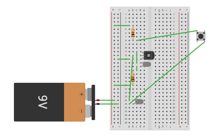 Circuit design ทรานซิสเตอร์ NPN - Tinkercad