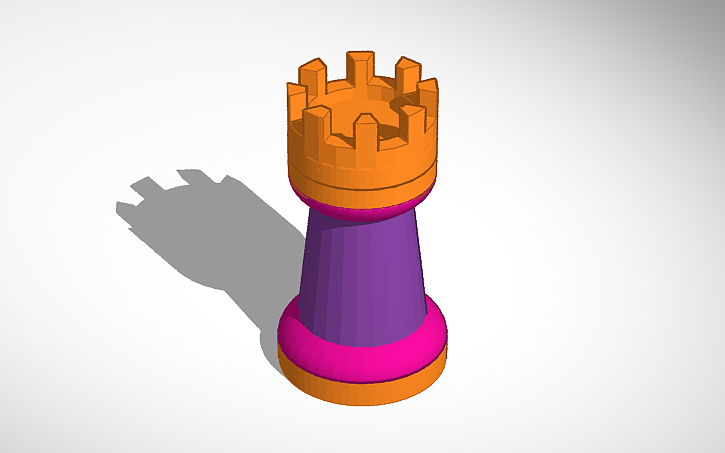 3D design Chess Rook - Tinkercad