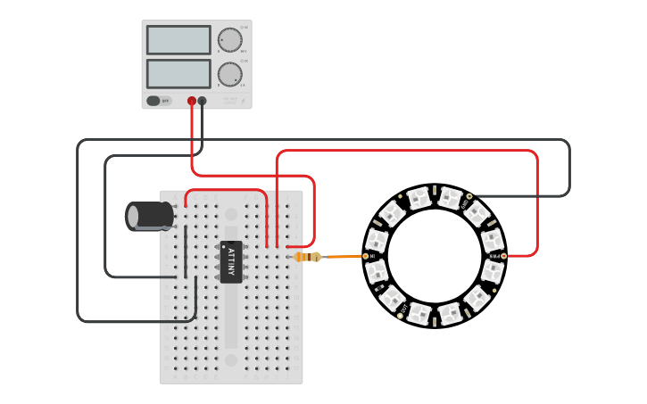 Circuit design Neopixel Ring | Tinkercad