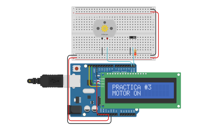 Circuit design PRACTICA #3 INTERSEMESTRAL - Tinkercad