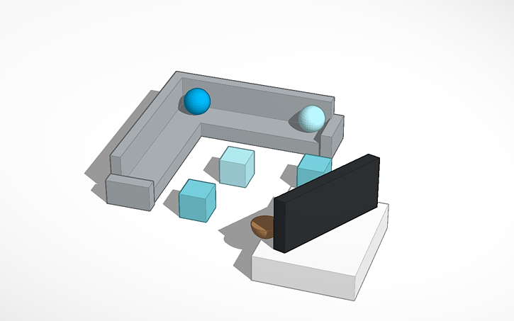 3D design Modern Living room - Tinkercad
