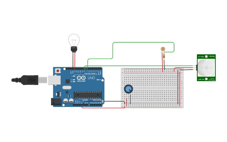 Circuit Design Automatic Street Light System Tinkercad