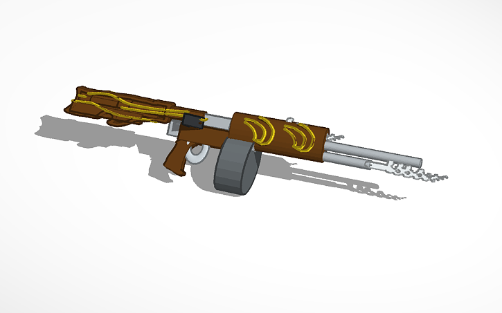 3D design Steampunk RPD Machine gun - Tinkercad