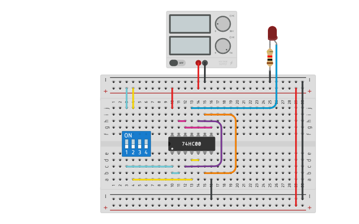 Circuit design NOR GATE USING NAND GATE - Tinkercad