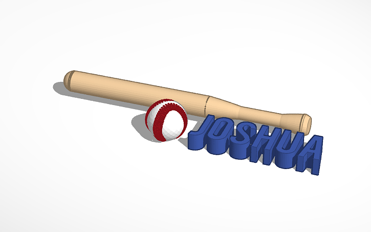 3D design Copy of Baseball & Bat - Tinkercad