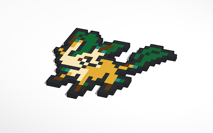 3D design Leafeon (Pixel Art) | Tinkercad