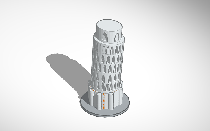 3D design Leaning Tower of Piza - Tinkercad