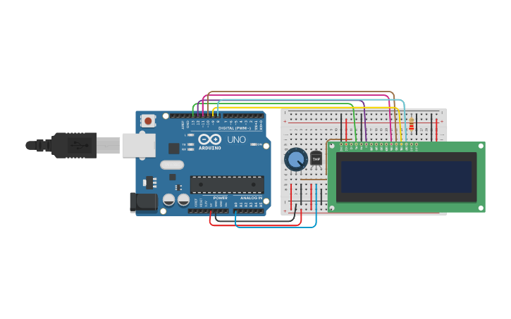 Circuit design Temp Sensor | Tinkercad