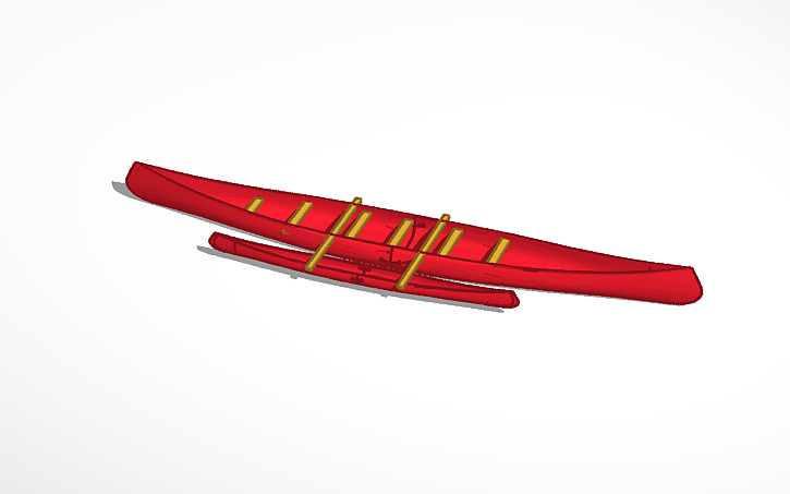 3D design Outrigger Canoe OC6 Draft - Tinkercad