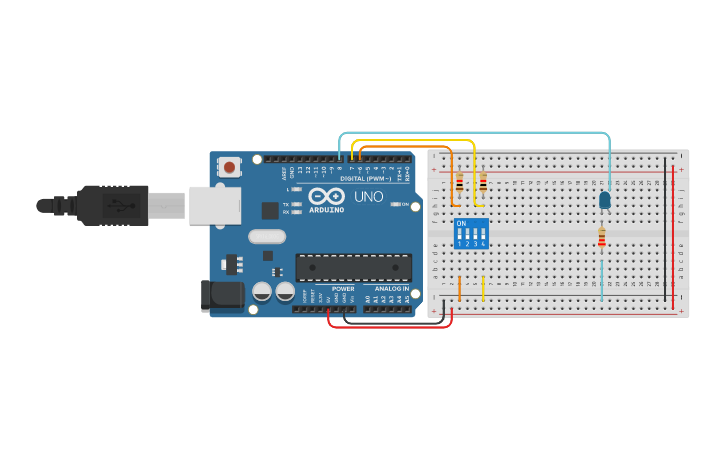 Circuit design COMPUERTA XOR ARDUINO M.C. | Tinkercad