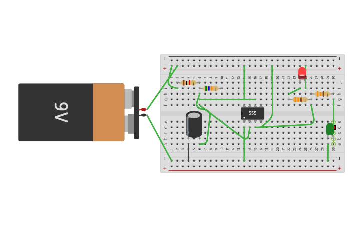 Circuit Design วงจรไฟกระพริบ 2 ดวง Tinkercad