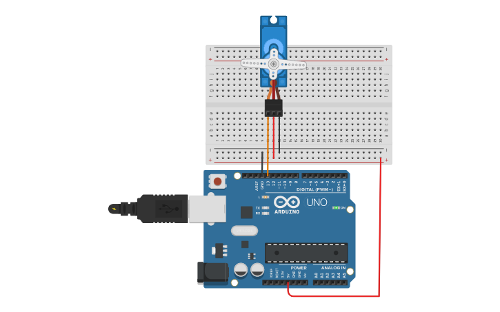 Circuit design Circuito de Servomotor | Tinkercad