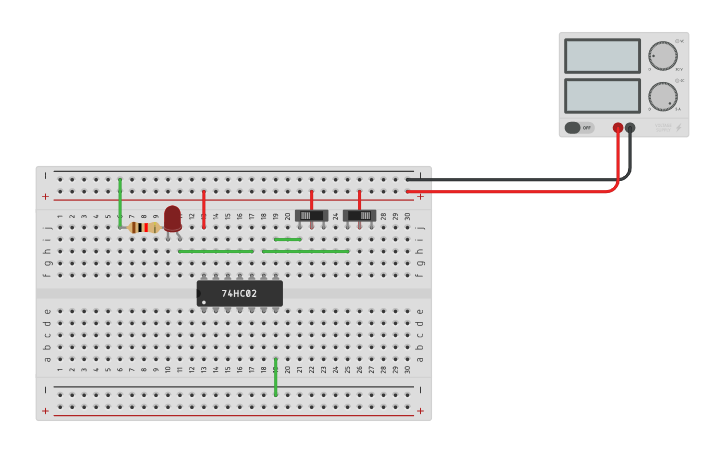 Circuit design nor gate | Tinkercad
