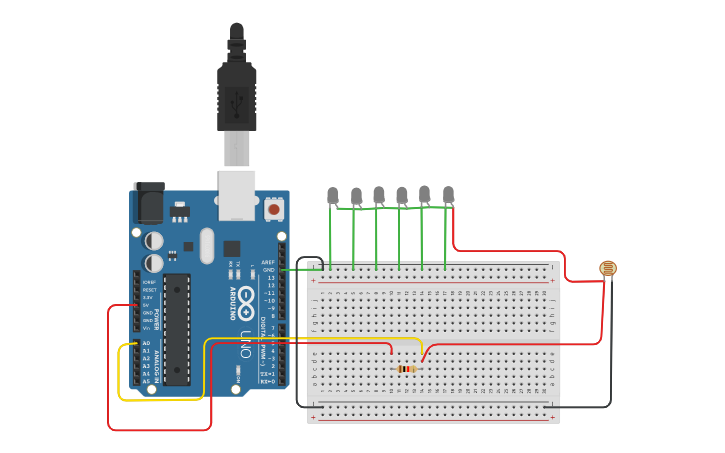 Circuit design Automatic Street Light - Tinkercad