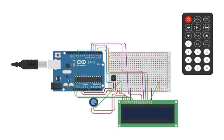 Circuit design Visualizador de números - Tinkercad