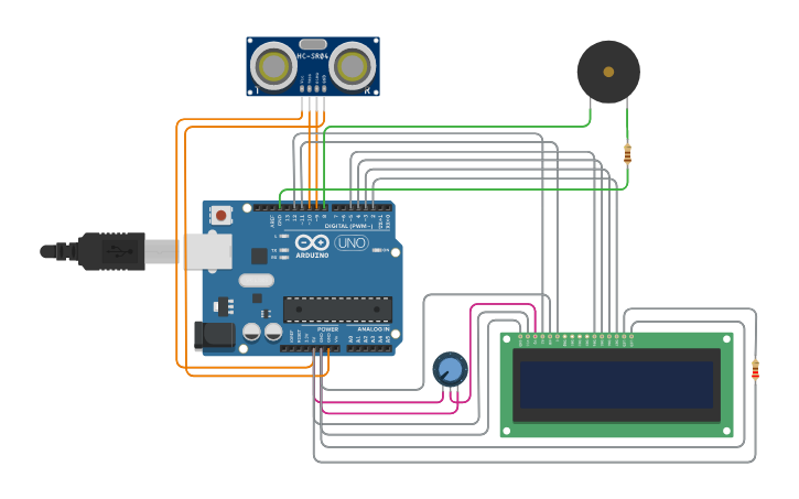 Circuit design Measurements Project + Piezo - Tinkercad