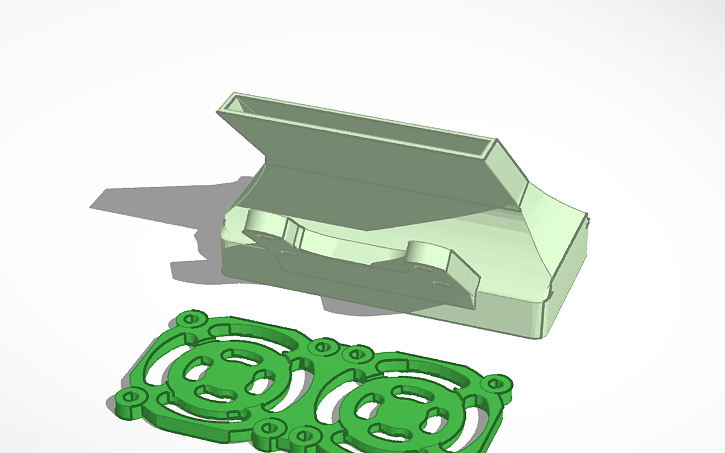 3D design Dual Extruder Fan Duct and Fan Grill - Tinkercad