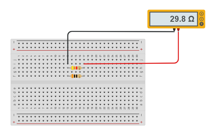 Circuit design resistors in parallel - Tinkercad