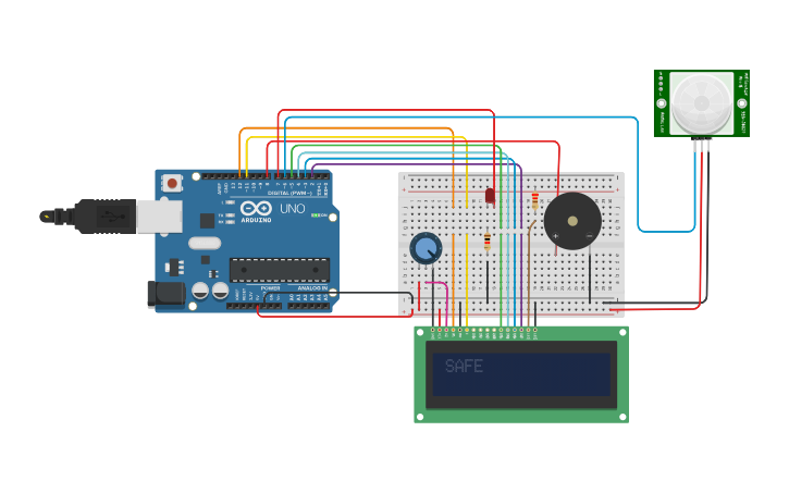 Circuit design THEFT-ALARM - Tinkercad