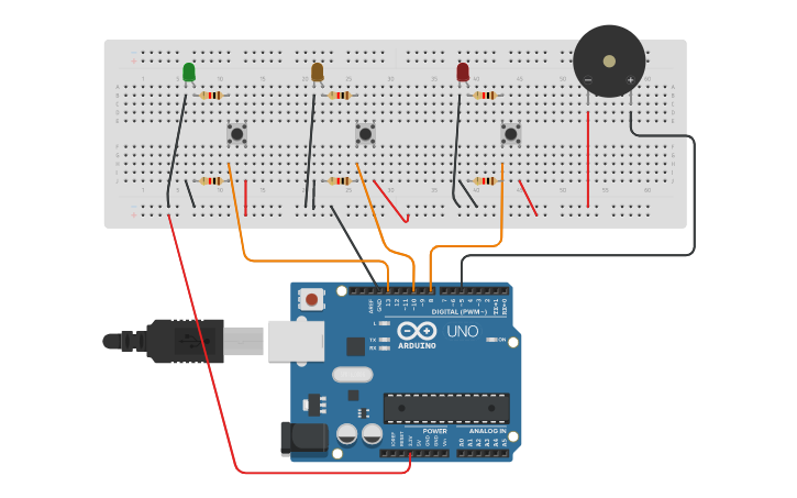 Circuit design Memory Game - Tinkercad Circuit design Memory Game - Tinkercad