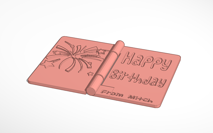3D design 2mm Birthday Card - Tinkercad