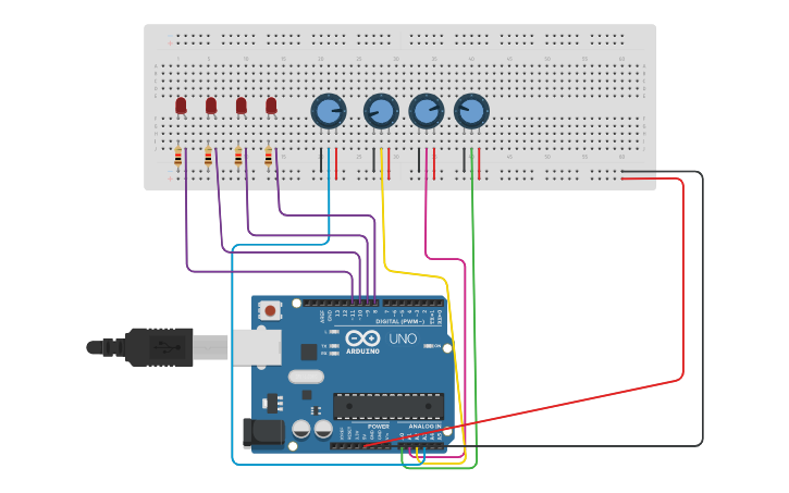 Circuit design POTENTIAL METTER - Tinkercad