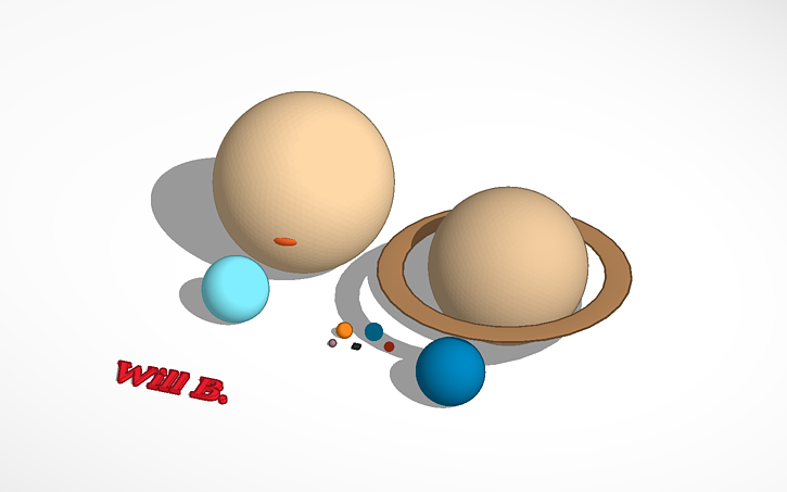 3D design Solar System TO SCALE (No Sun) | Tinkercad