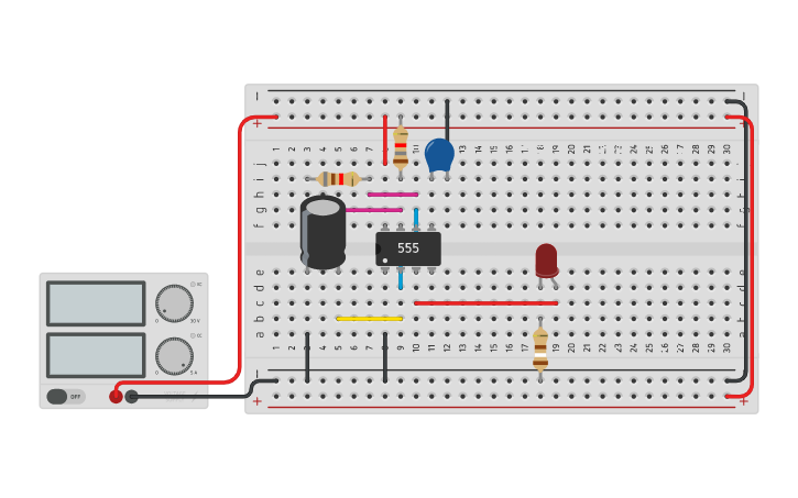 Circuit design Circuito 2 frecuencia de reloj 555 | Tinkercad