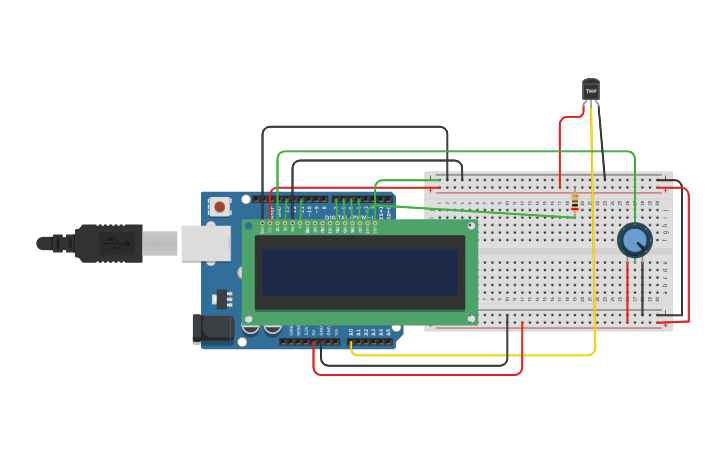 Circuit design TEMPERATURE MEASURE - Tinkercad