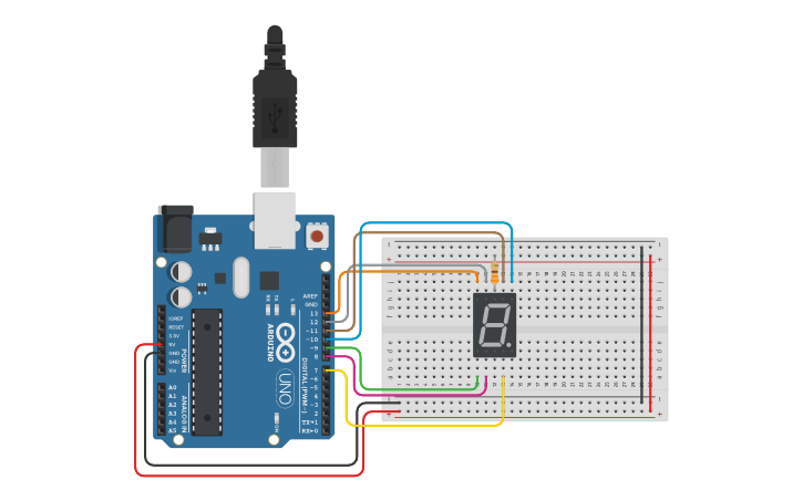 Circuit design Display con Arduino y C# | Tinkercad