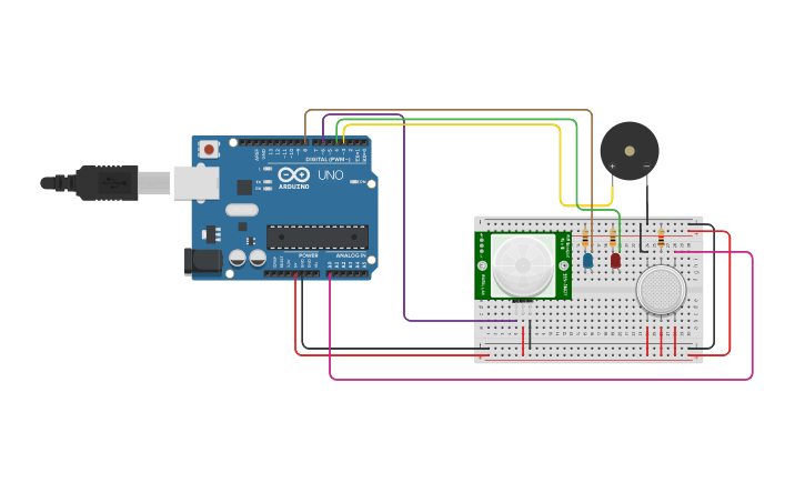 Circuit Design Buzzer And Sensor Tinkercad