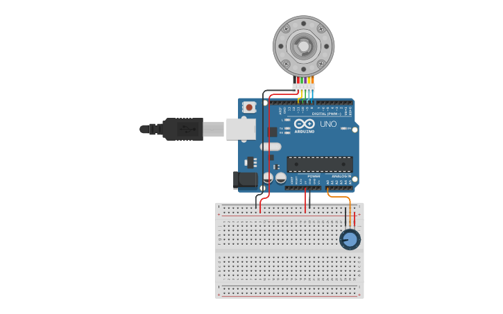 Circuit design Motor Paso a Paso - Tinkercad